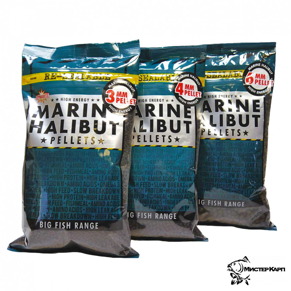 Пеллетс Dynamite Baits Pellets Marine Halibut (Морской палтус) 900 гр в ...